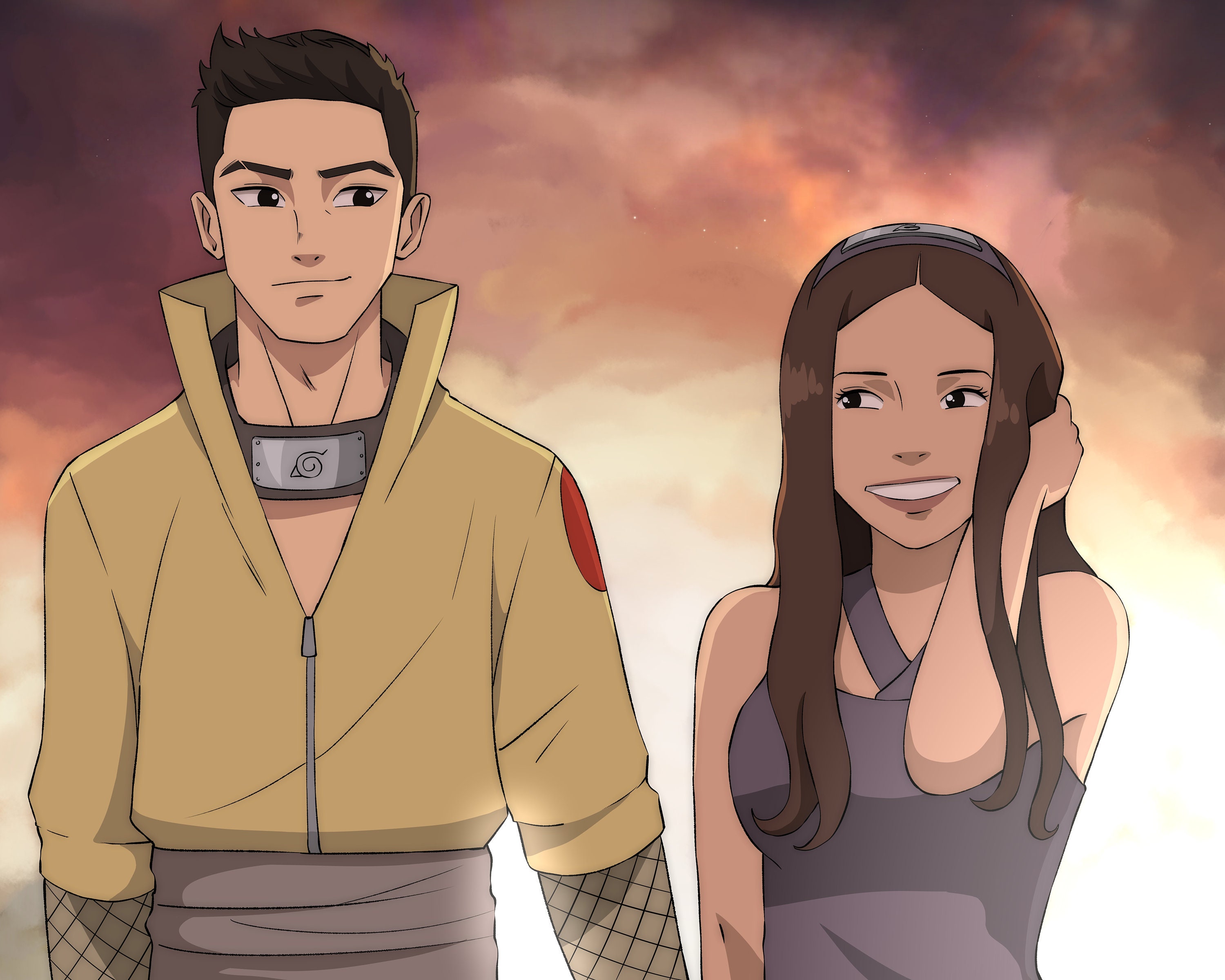 Retrato de anime totalmente personalizado, Retrato de anime de pareja ...