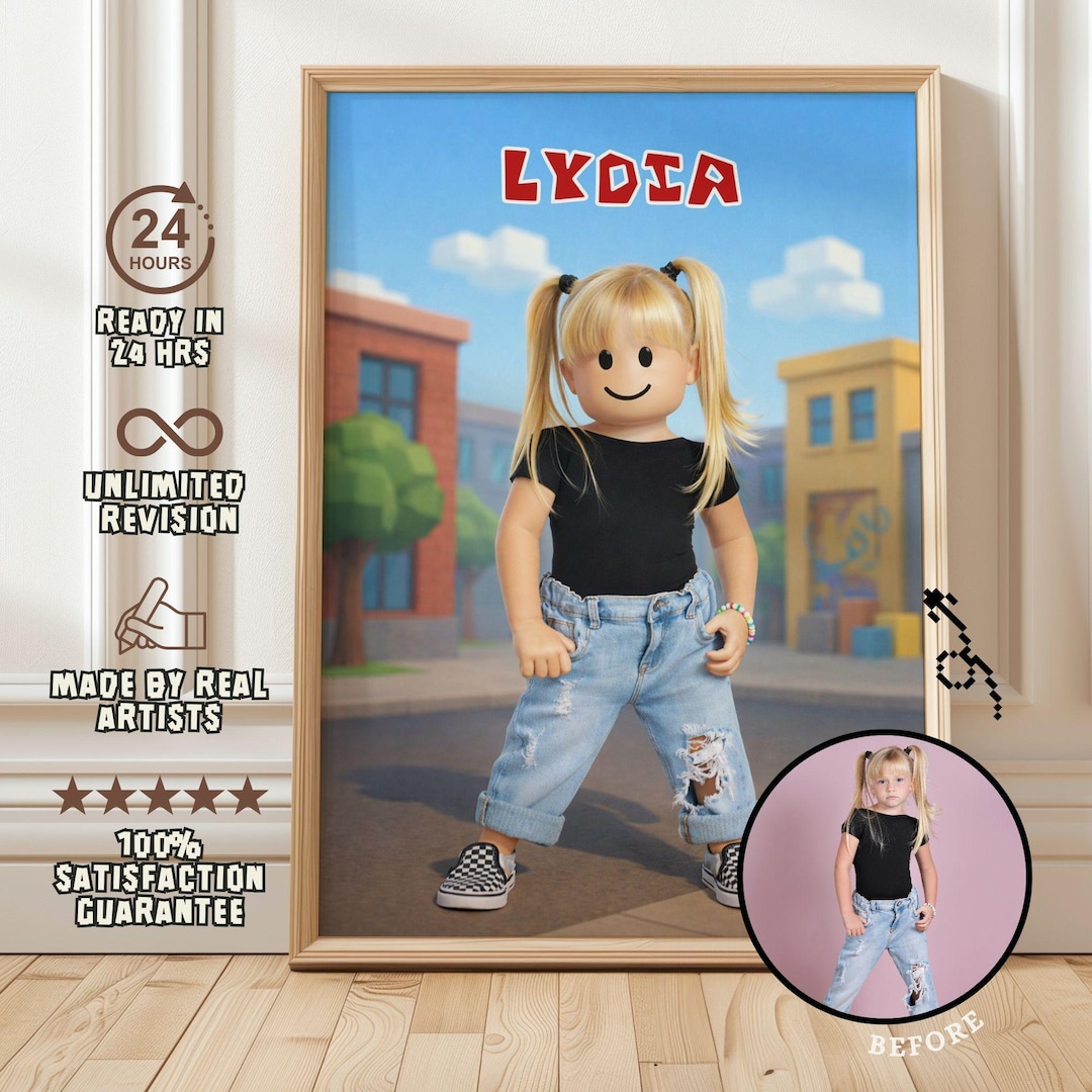 Custom Block Avatar Portrait From Photo | 3D Cartoon Gamer Art ...