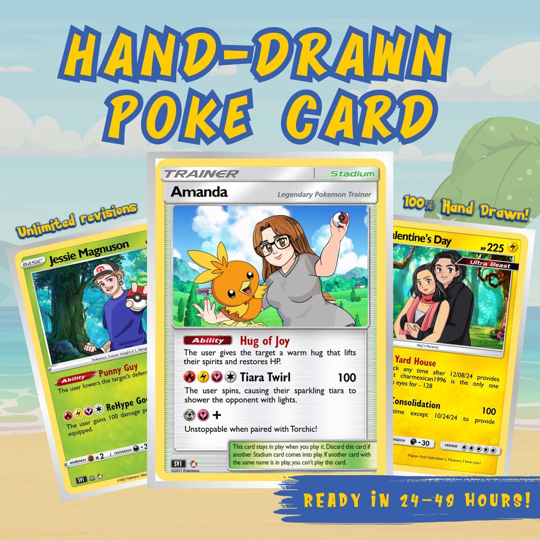 Custom Trainer Card Portrait | Pokémon-inspired Anime Art | Digital ...