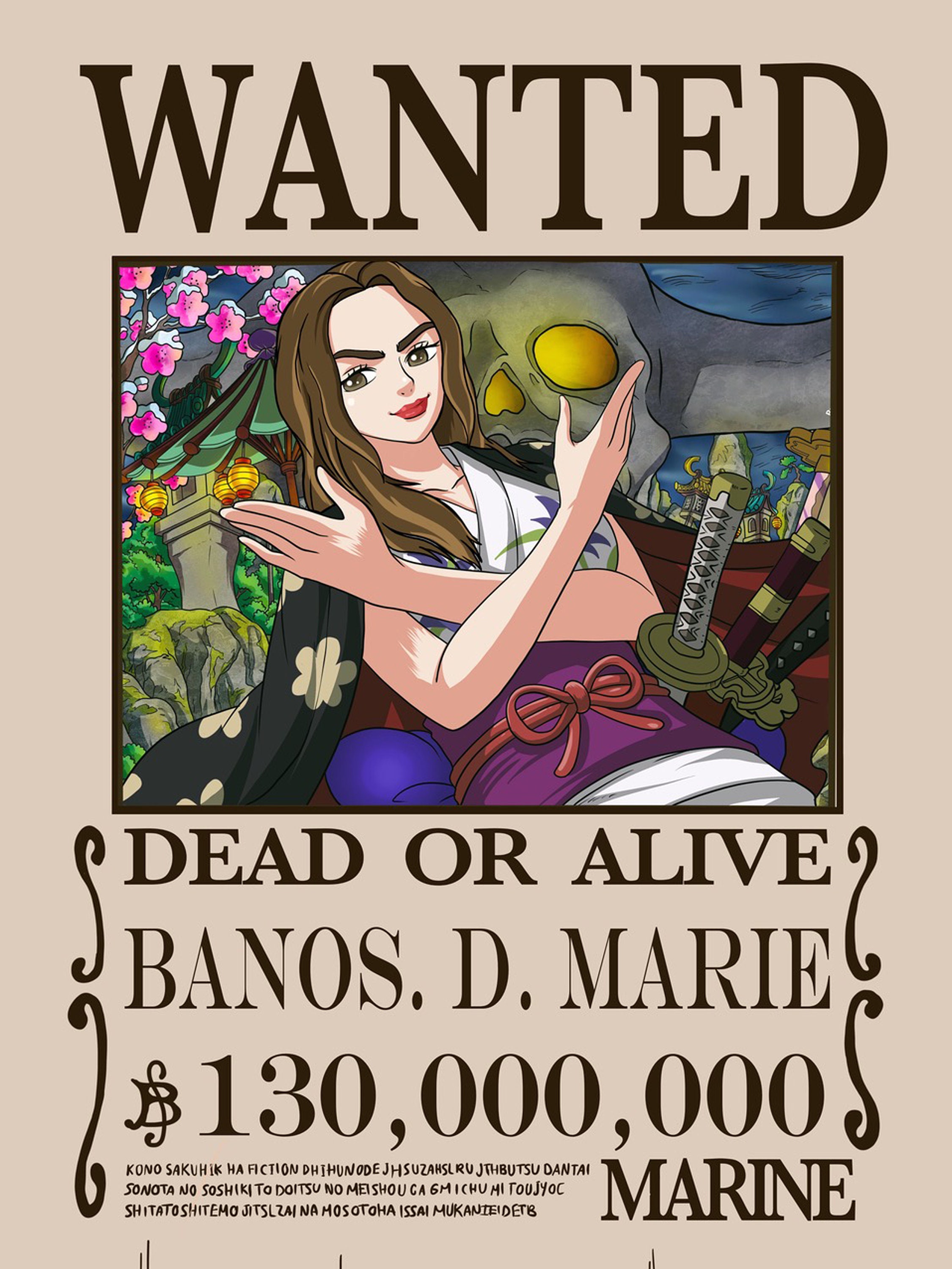 Custom Anime Wanted Pirate Poster | Personalized Pirate Portrait ...