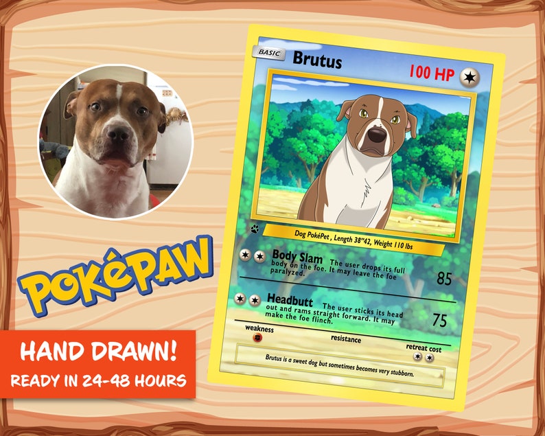 Custom Pokepaw Pets Poke Cards Digital Image Pokepet - Etsy