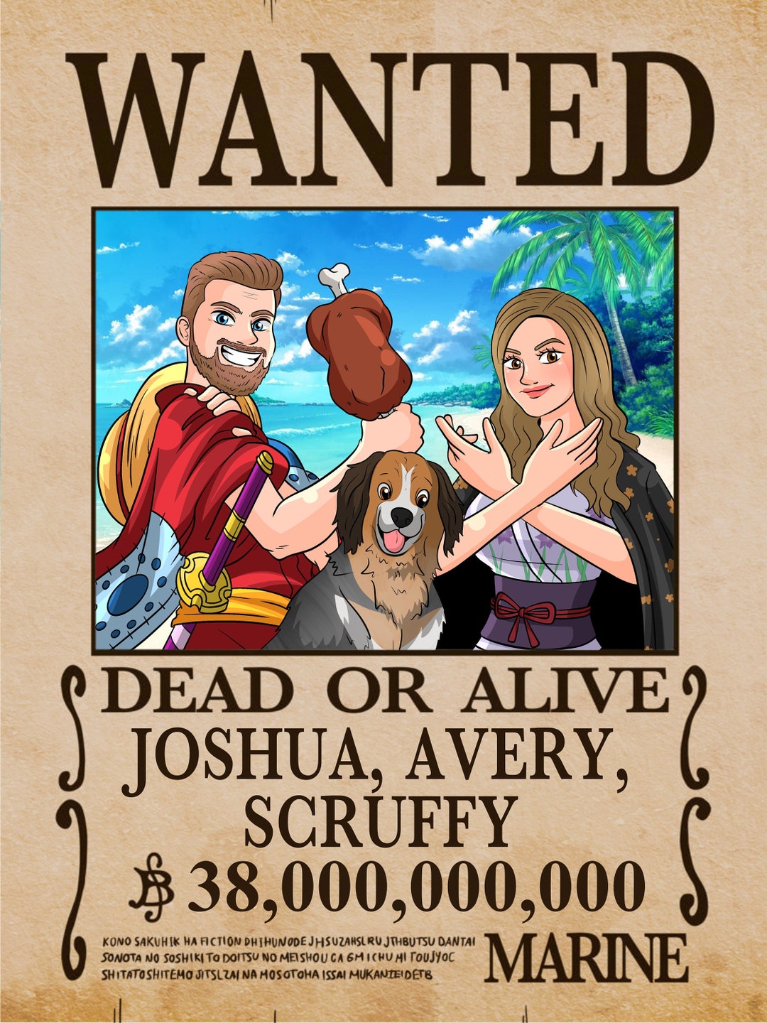 Anime Wanted Poster - Fully Custom Anime Portrait , Custom Anime Wanted ...