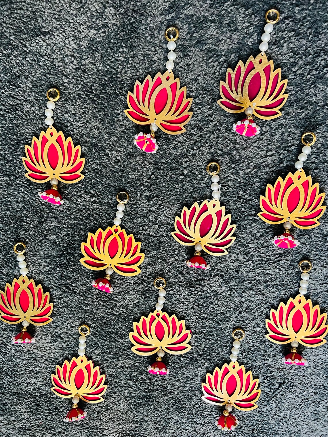 Trending Pink Lotus Danglers Wall Hanging for Backdrop Decor & Wall ...
