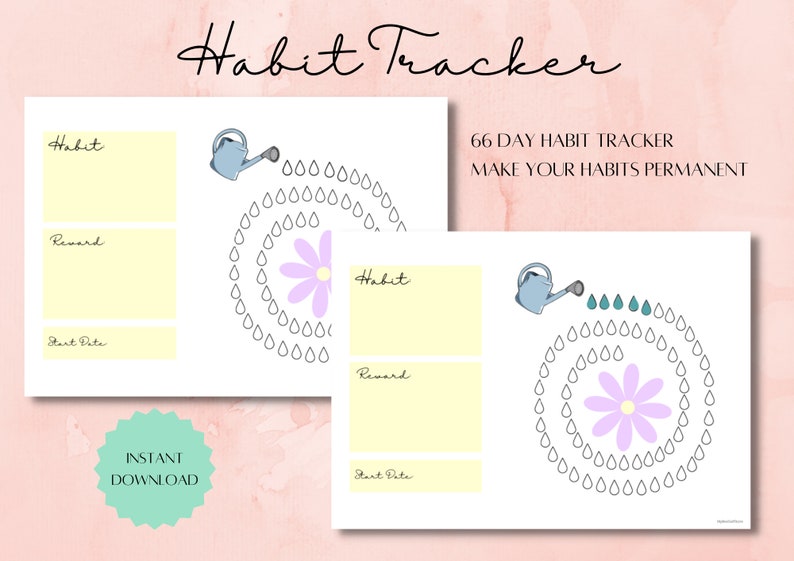 Printable Habit Tracker Fun 66 Days to Make Habits Permanent - Etsy