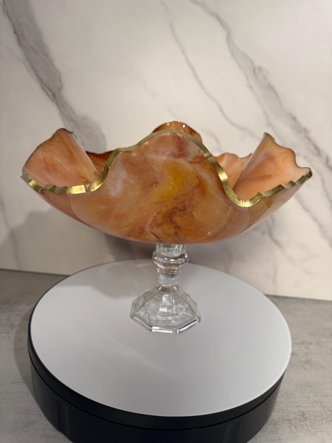 Fall Golden Spice Centerpiece Pedestal Bowl Set With Coasters - Etsy