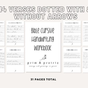 Cursive Handwriting Practice Sheet Bible Verses, 31-page Workbook, 14 ...