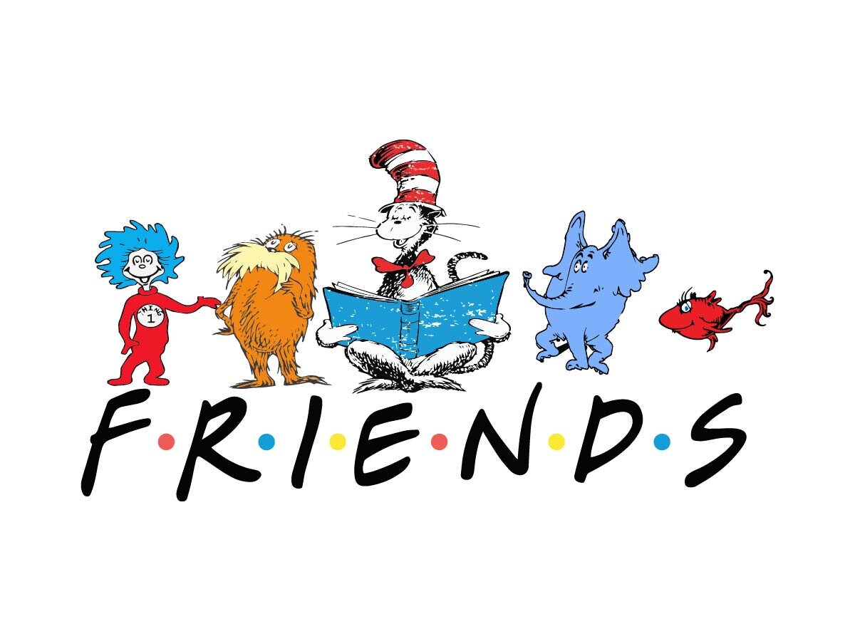 Friends Dr Seuss Svg Png, Dr. Seuss Svg Png, Reading Svg Png, Friends ...