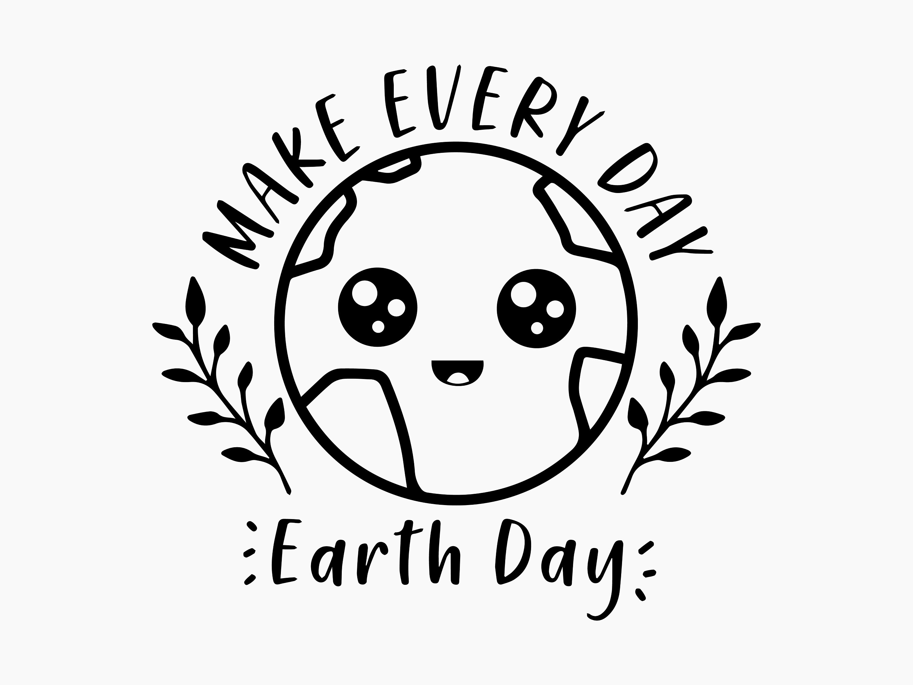 Earth Day Clipart Black And White