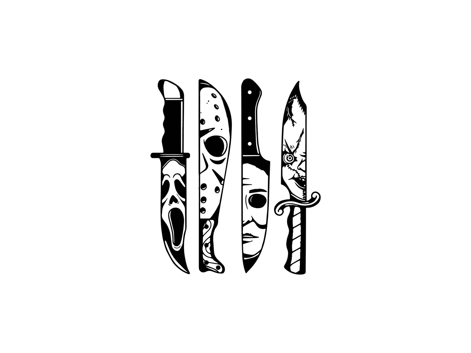Horror Movie Characters in Knives Svg, Michael Myers Svg, Jason ...