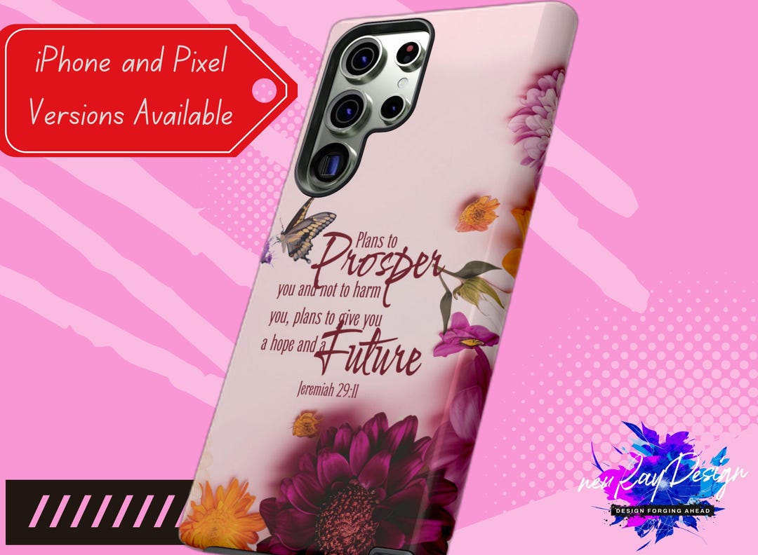 Jeremiah 29 Floral Phone Case: Christian Bible Verse, Galaxy S24 Plus ...