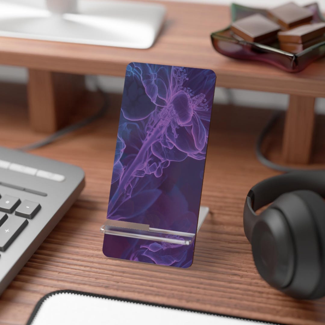 Purple Flower Mobile Display Stand for Smartphones; Mobile Smartphone ...