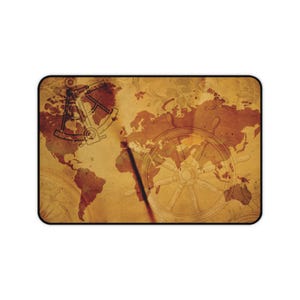 Old Looking Map Large Neoprene Desk Mat for Computer Geek, Sailor or ...