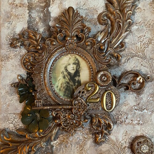 Mixed Media Wall Art Jeweled Square - Etsy