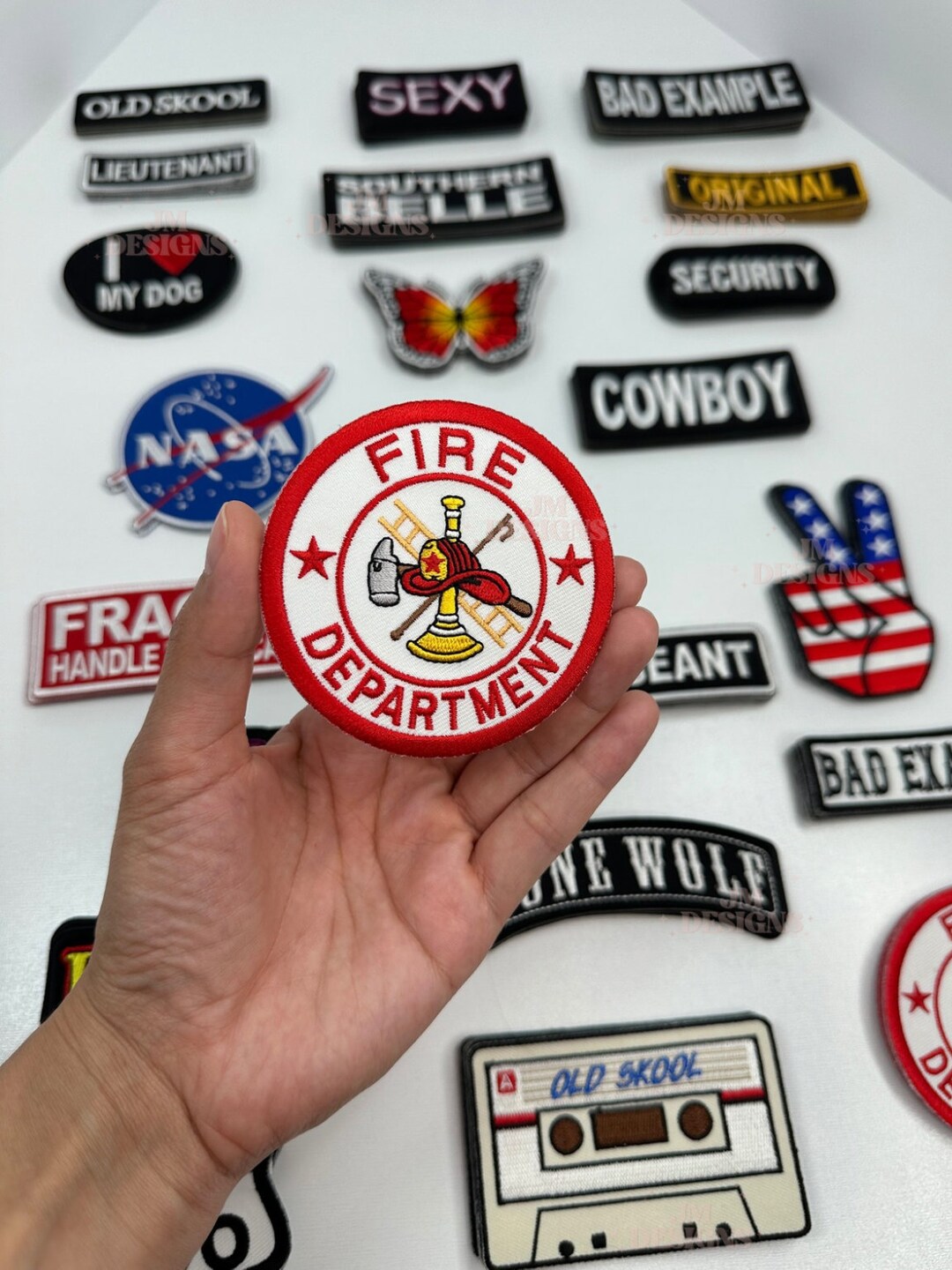 Fire Department White Back Iron on Patch |iron on | Patch| Trendy ...