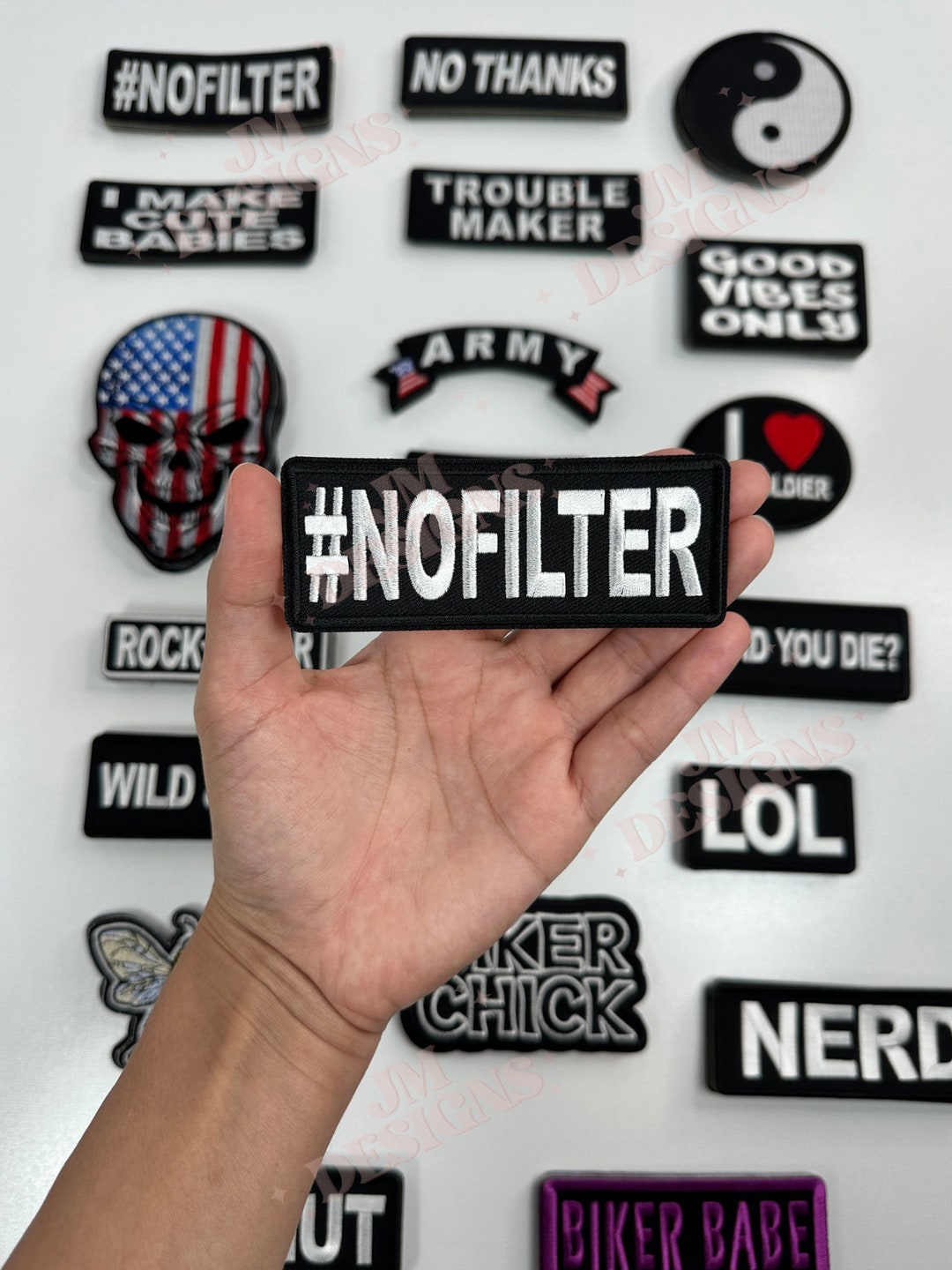 No Filter Iron on Patch |iron on |bold Patch| Funny Patches | Hat Bar ...