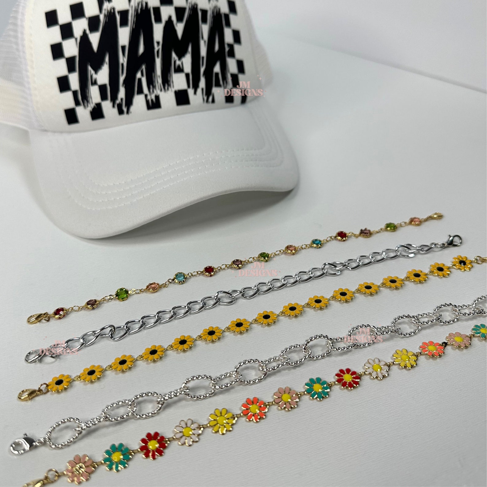 Trucker Hat Chains| Colorful Flowers Hat Chain| Hat Accessories| Trendy ...