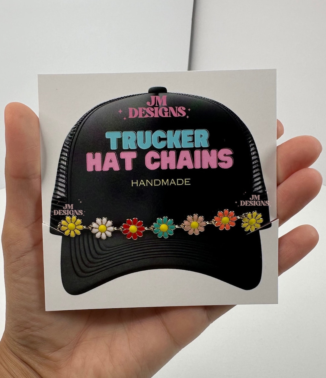 Trucker Hat Chains| Colorful Flowers Hat Chain| Hat Accessories| Trendy ...