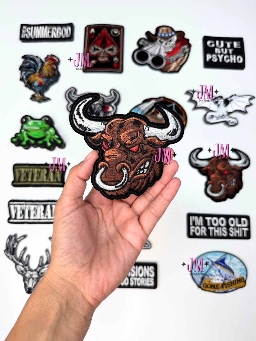 Angry Bull Iron on Patch | Animal Iron on Patch| Funny Patches | Hat ...