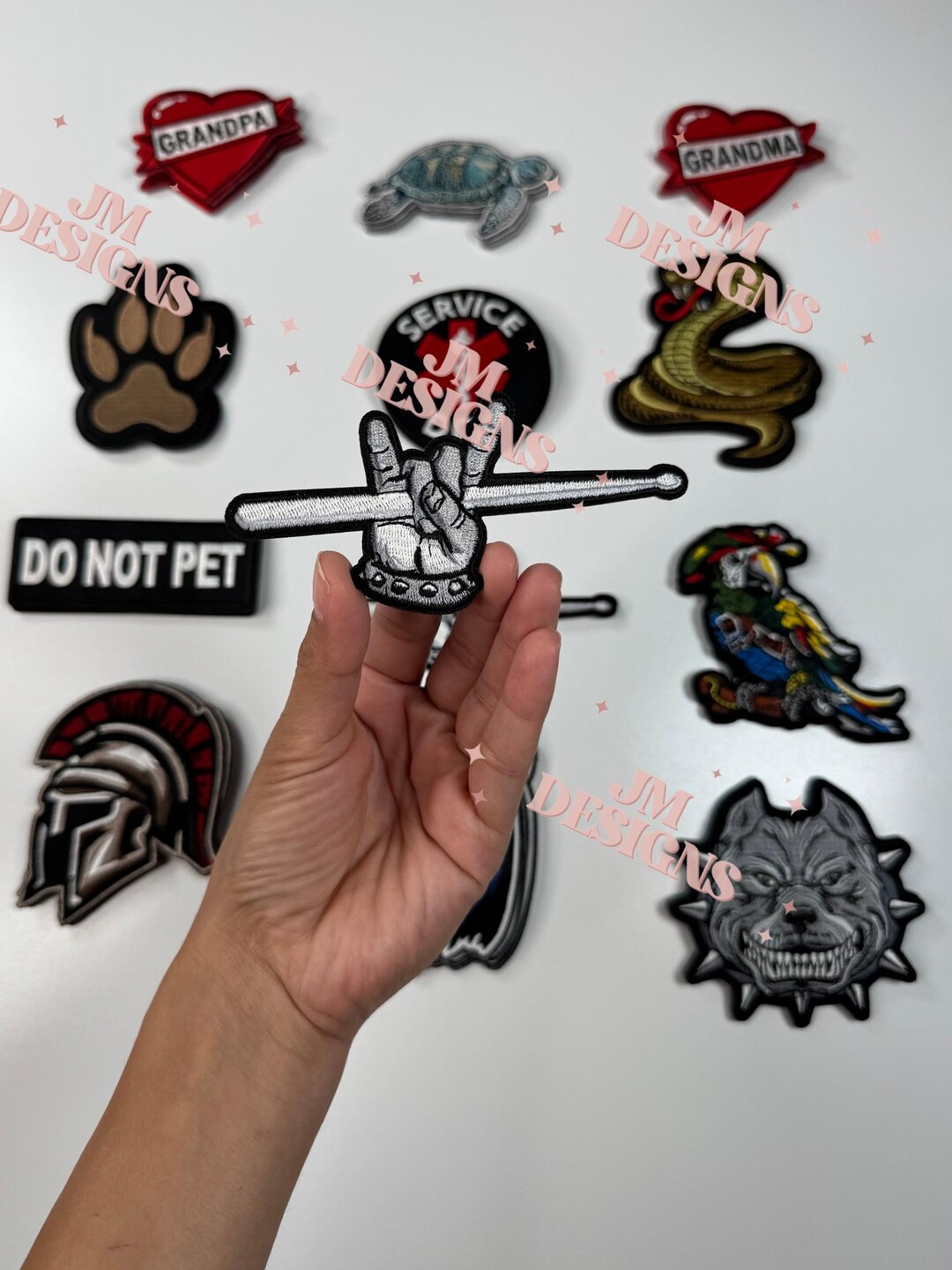 Drummer Hand Iron on Patch | Rock Iron on | Bold Patch| Funny Patches ...