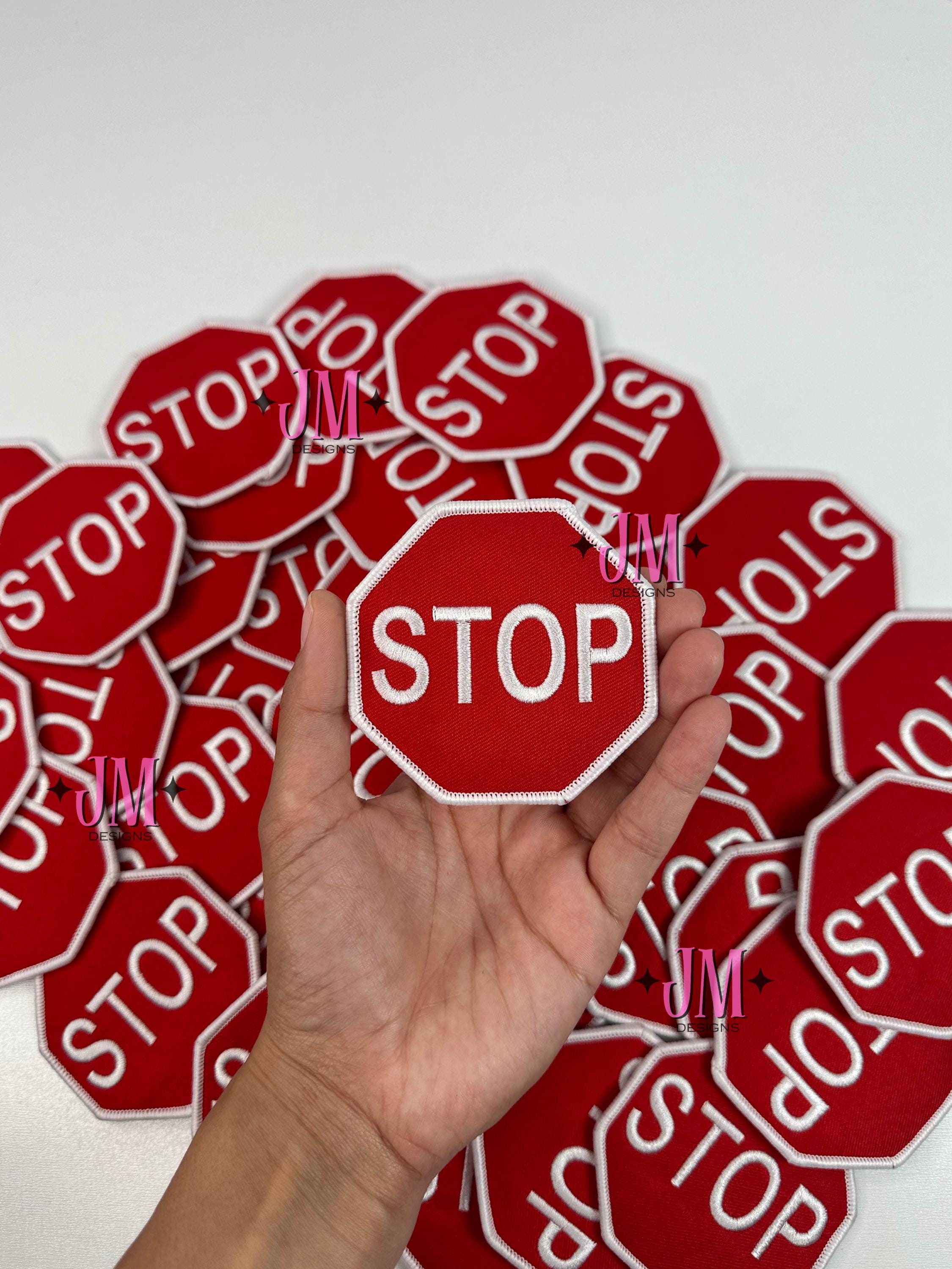 Stop Sign Iron on Patch |iron on |bold Patch| Funny Patches | Hat Bar ...