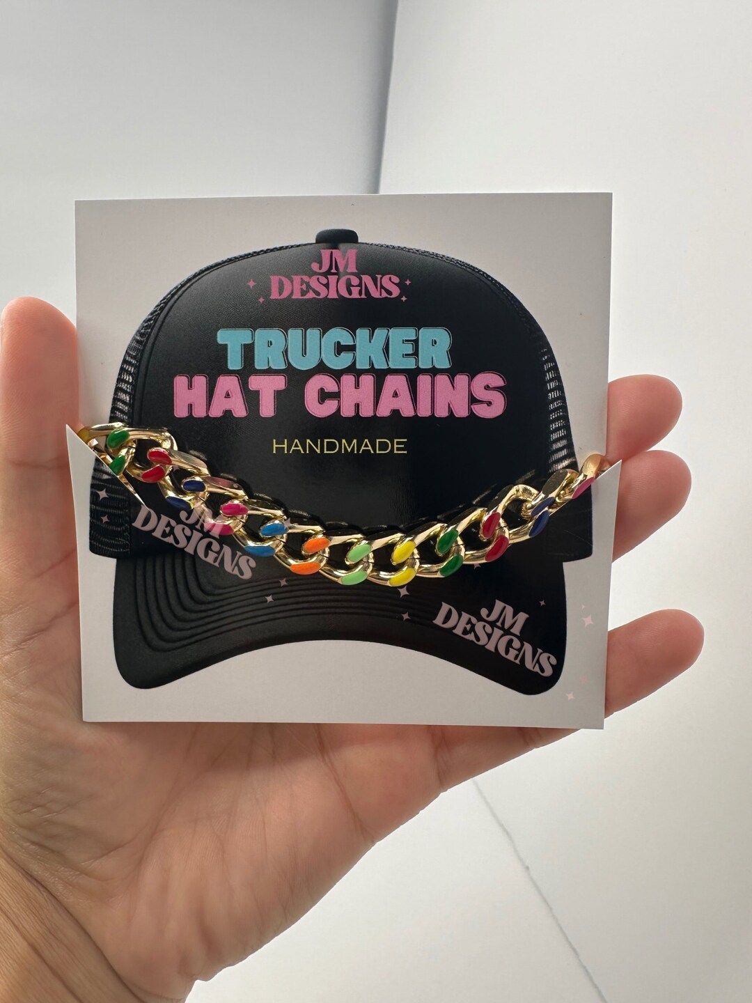Trucker Hat Chains| Rainbow Hat Chain| Hat Accessories| Trendy Chains ...