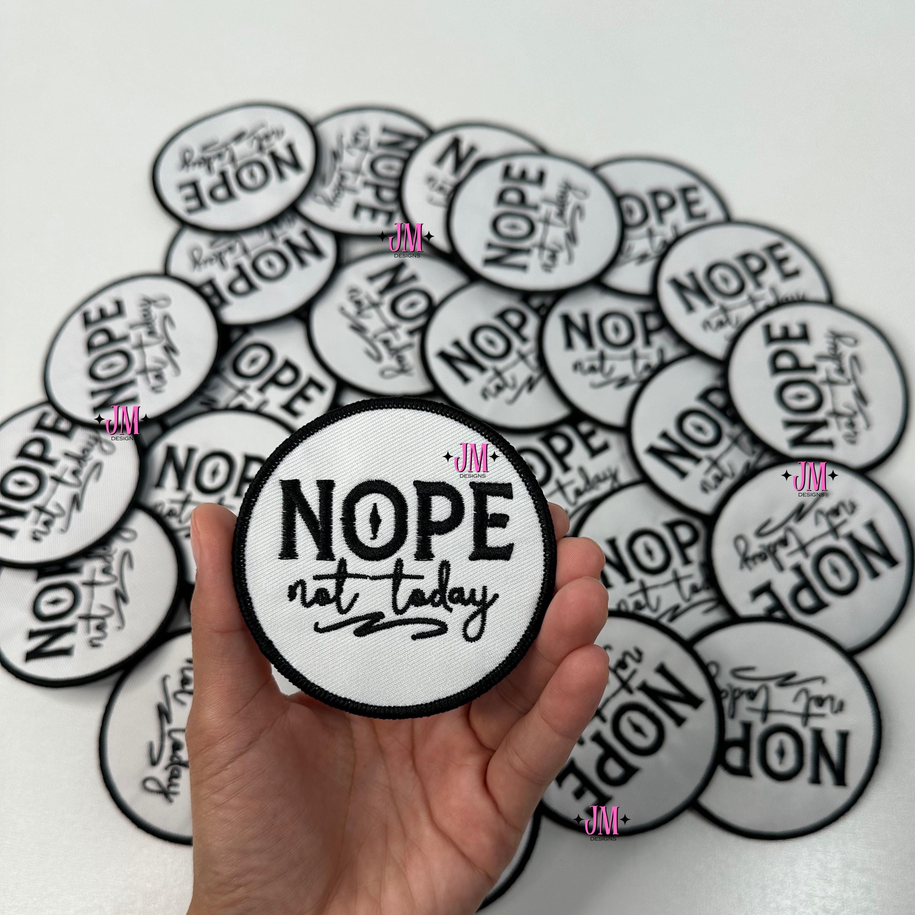 Nope Not Today Patch |iron on | Patch| Preppy Patch| Patches for ...