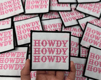 Pink Howdy Western Embroidered Iron-on Patch - Etsy