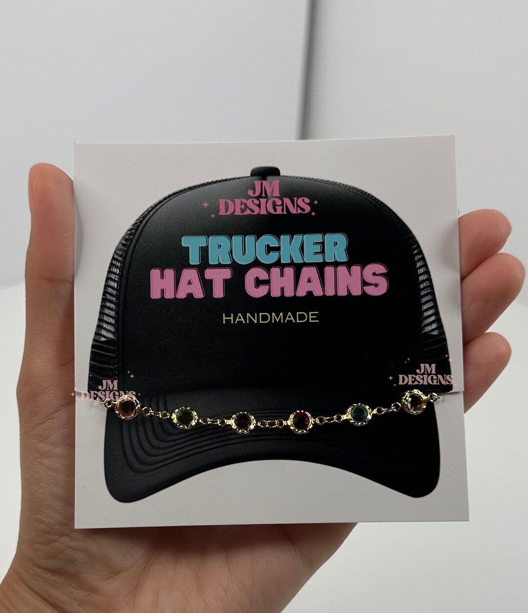Trucker Hat Chains| Colorful Crystals Hat Chain| Hat Accessories ...