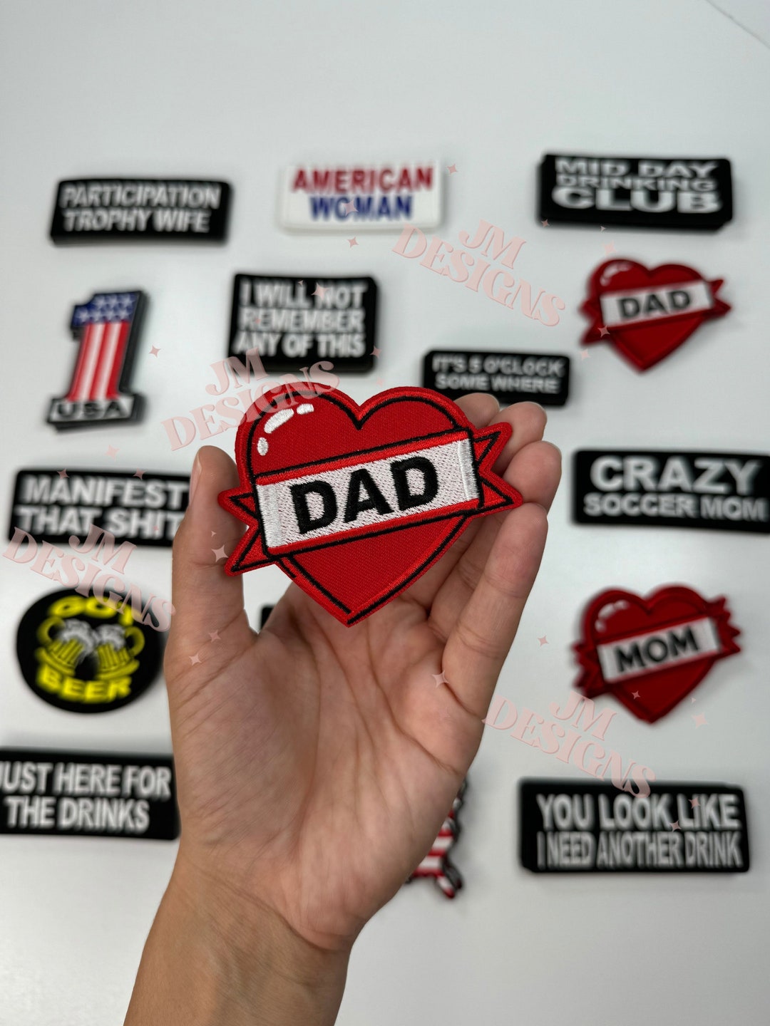 Heart Dad Iron on Patch |iron on | Bold Patch| Funny Patches | Hat Bar ...