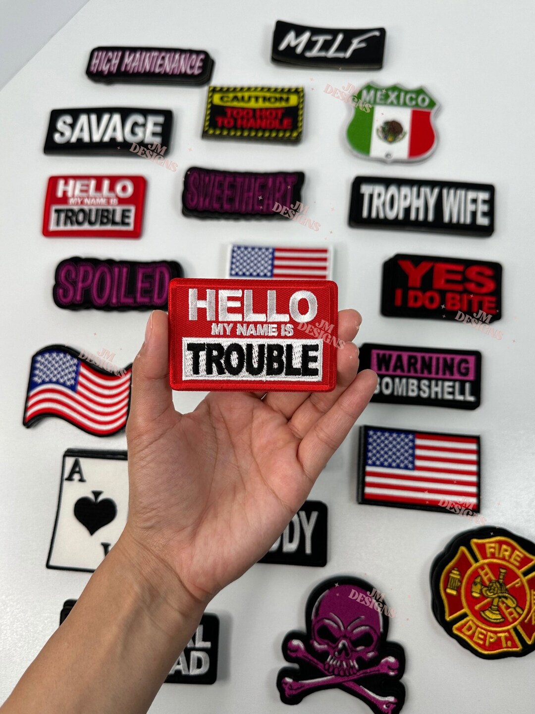 Hello My Name is Trouble Iron on Patch |daring Patches Iron on |funny ...