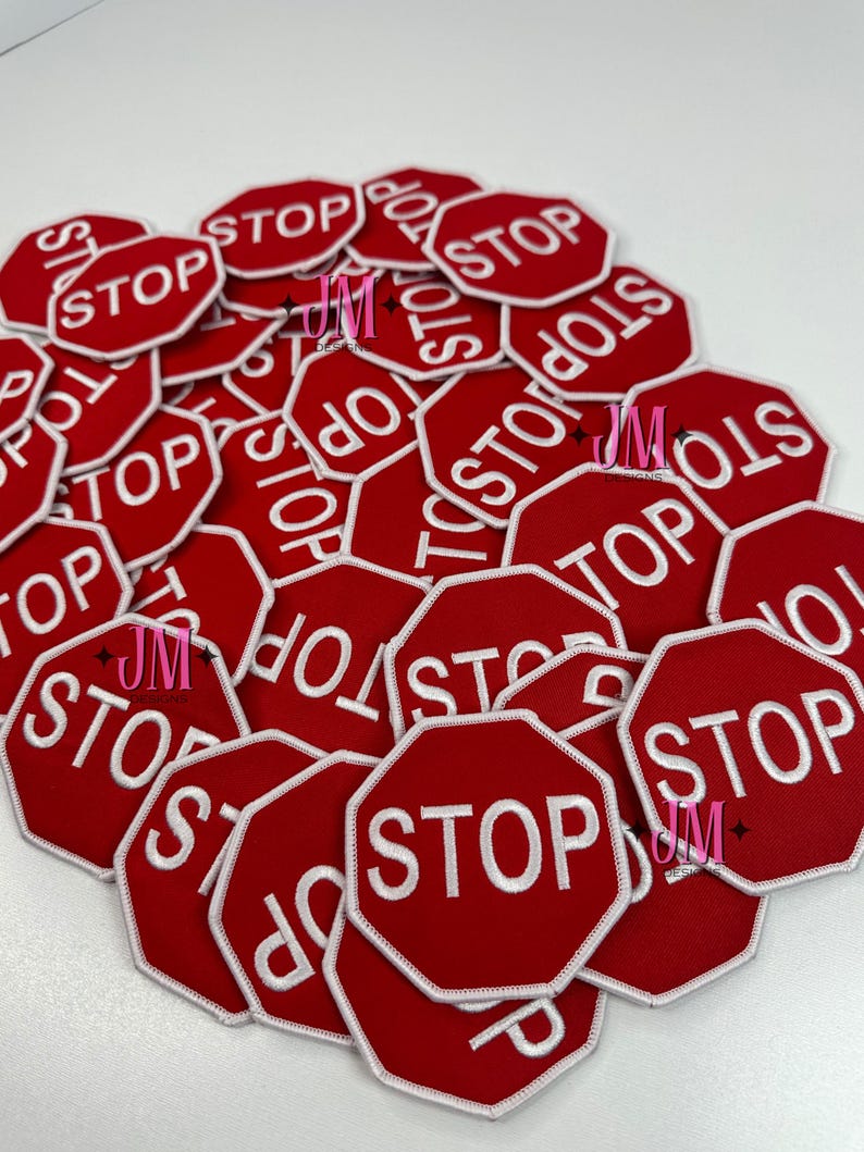 Stop Sign Iron on Patch |iron on |bold Patch| Funny Patches | Hat Bar ...