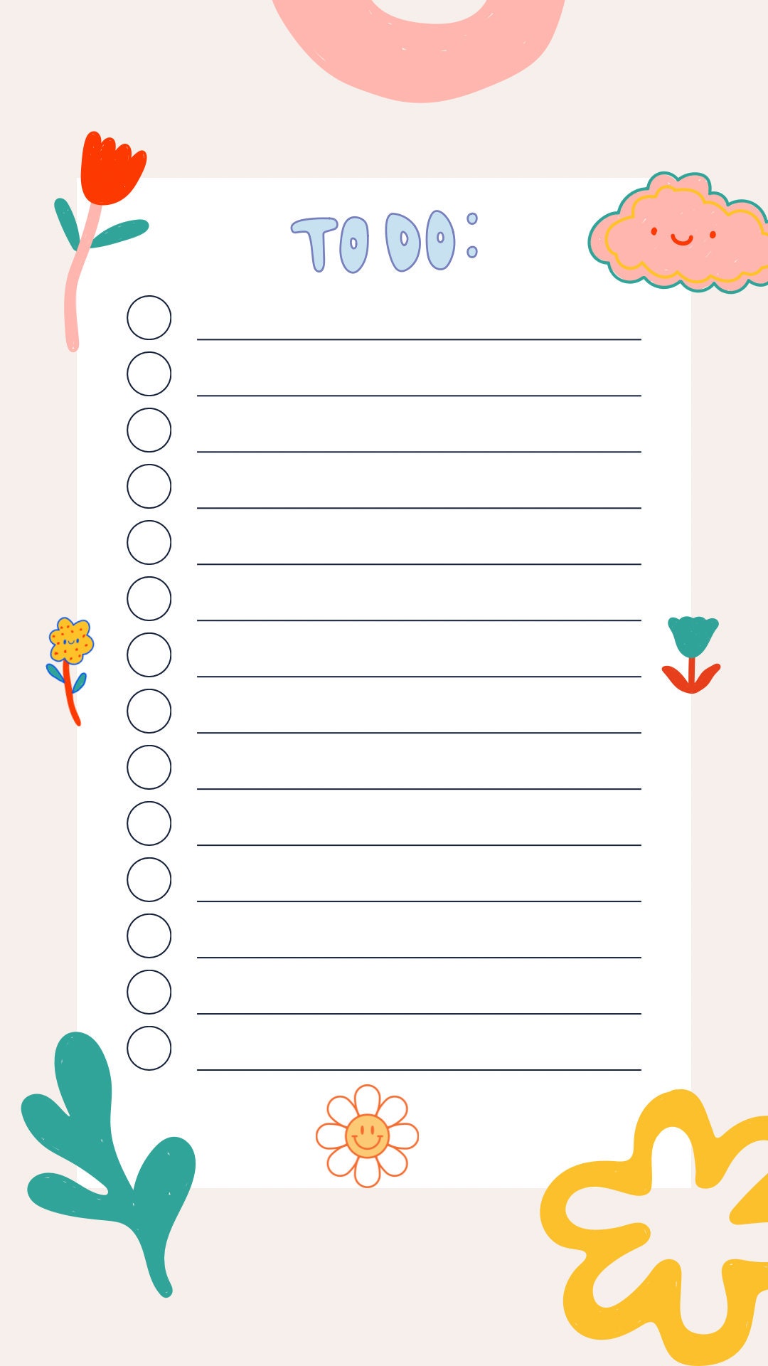 Smiley Face Todo List | Happy Todo List | Smiley Face | Smiley ...