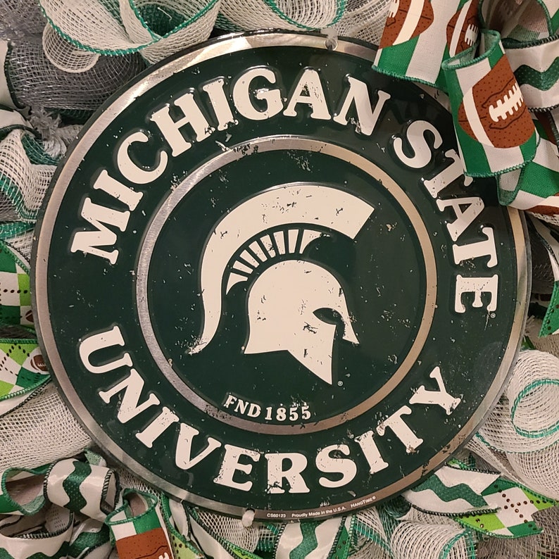Michigan State University, MSU, College Football Wreath, College Wreath ...