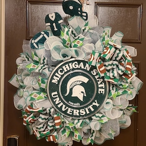 Michigan State University, MSU, College Football Wreath, College Wreath ...