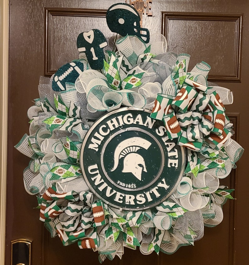 Michigan State University, MSU, College Football Wreath, College Wreath ...