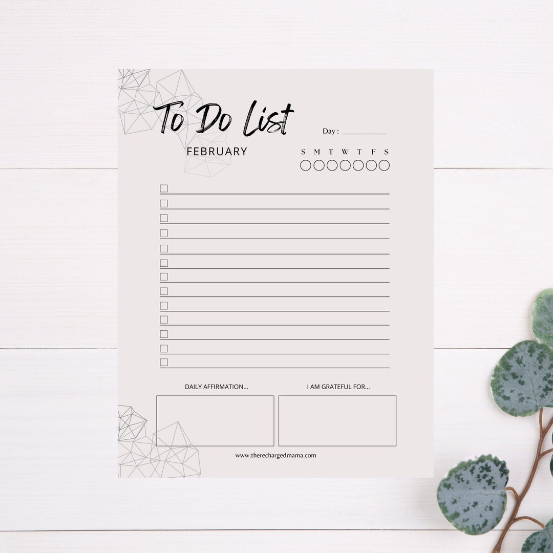 Monthly Checklist Bundle, Listmaker, Daily Affirmation, Goal Log ...