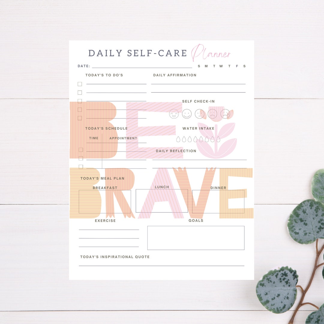 Daily Planner Pages for Self-care, Self Awareness, Mental Health Gifts ...