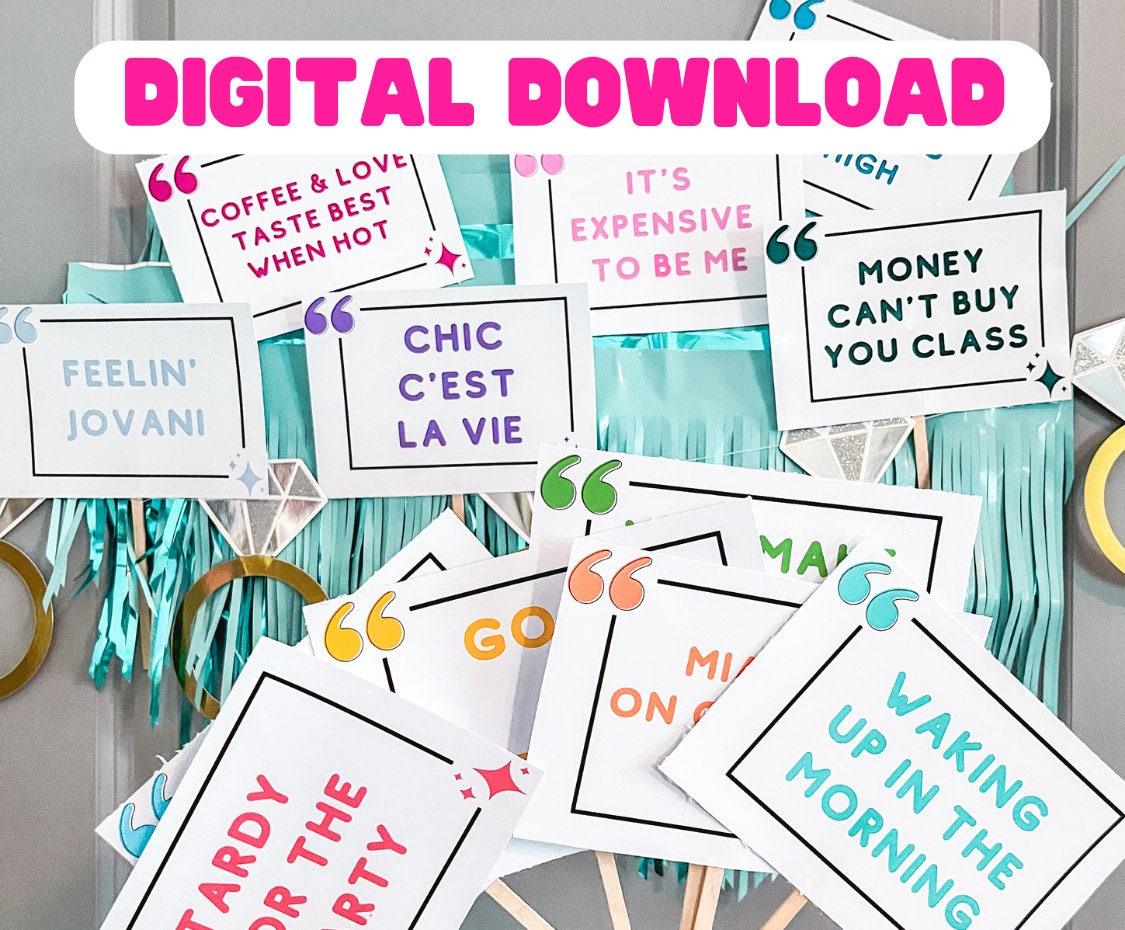 Bravo Lyrics Photo Booth Props **DIGITAL DOWNLOAD** Party Decorations ...