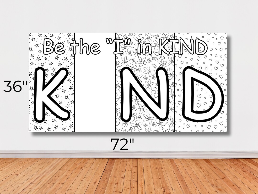 Large Coloring Poster Be the i in Kind - Etsy