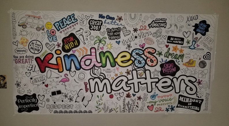 Kindness Matters Large Coloring Poster: Fun Group Activity - Etsy