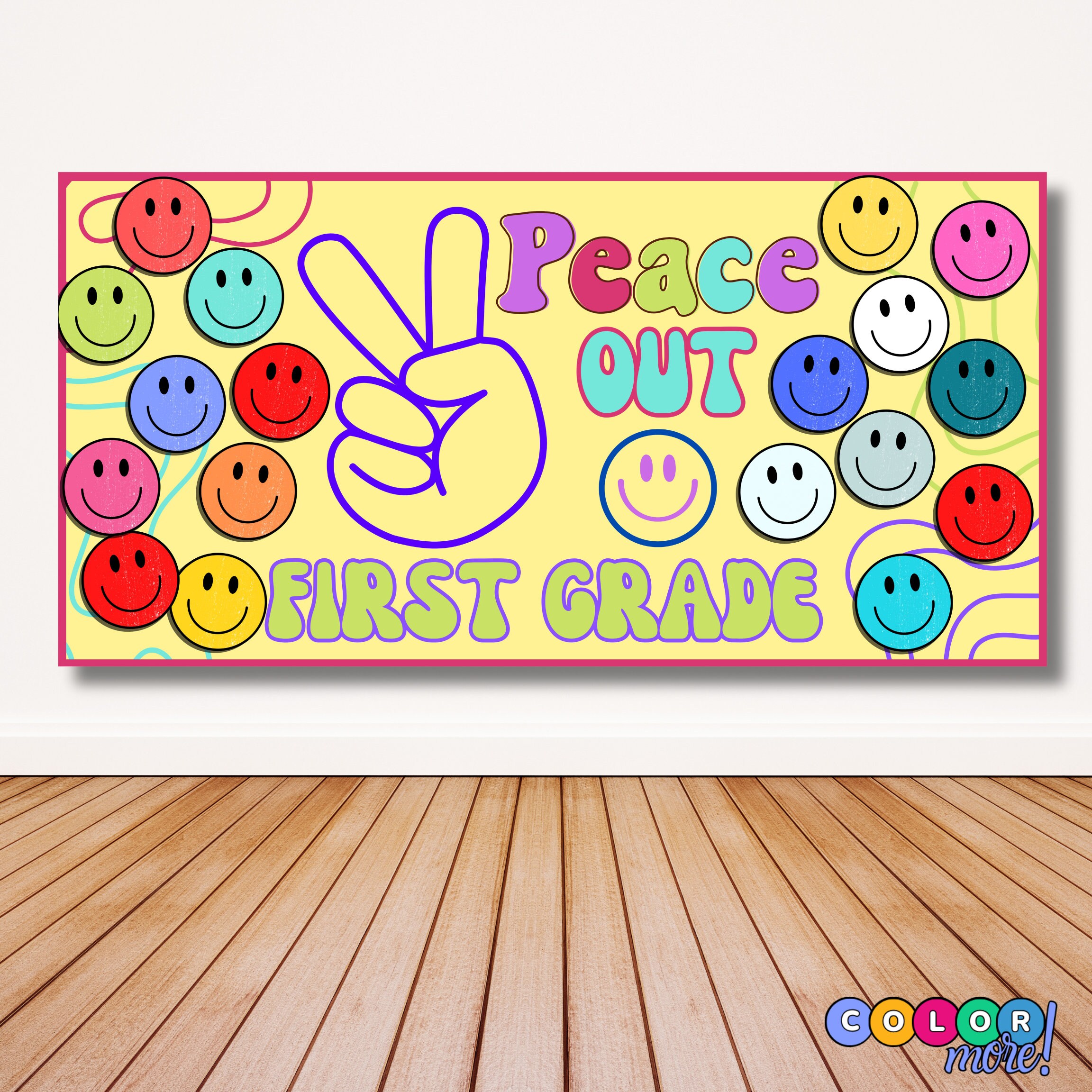 Large Coloring Poster Peace Out Classroom Project Customizable End of ...
