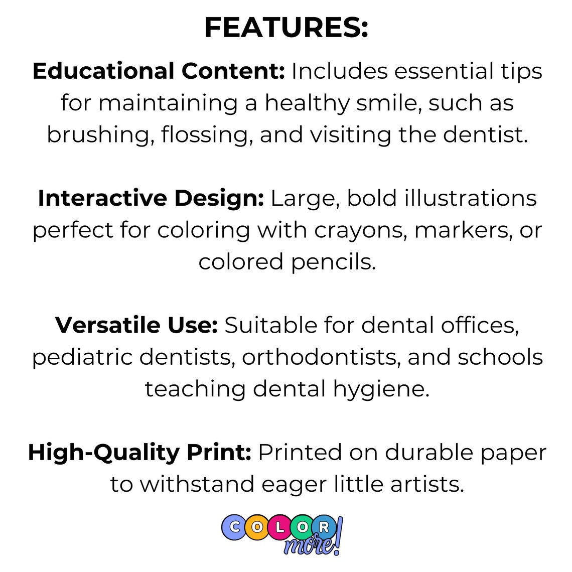 Large Coloring Poster | Healthy Smiles | Bulletin Board | Orthodontist ...
