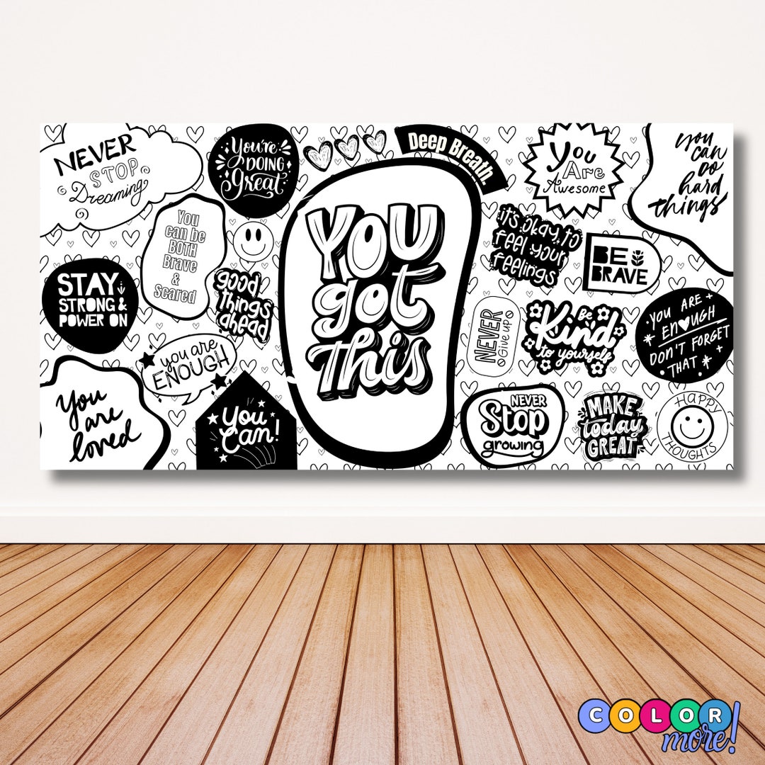 Large 'you Got This' Coloring Poster: Positive Activity for Teens ...