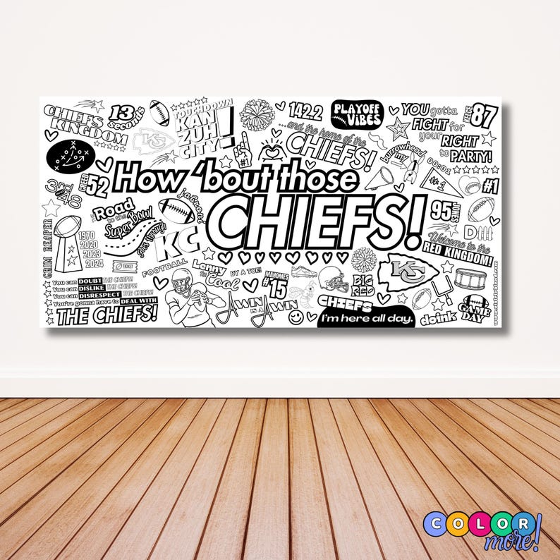 Large Coloring Poster | Kansas City Chiefs | Teens Youth Kids ...
