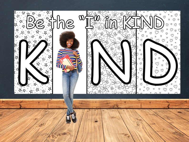 Large Coloring Poster | Be the "i" in Kind | Bulletin Board | School ...
