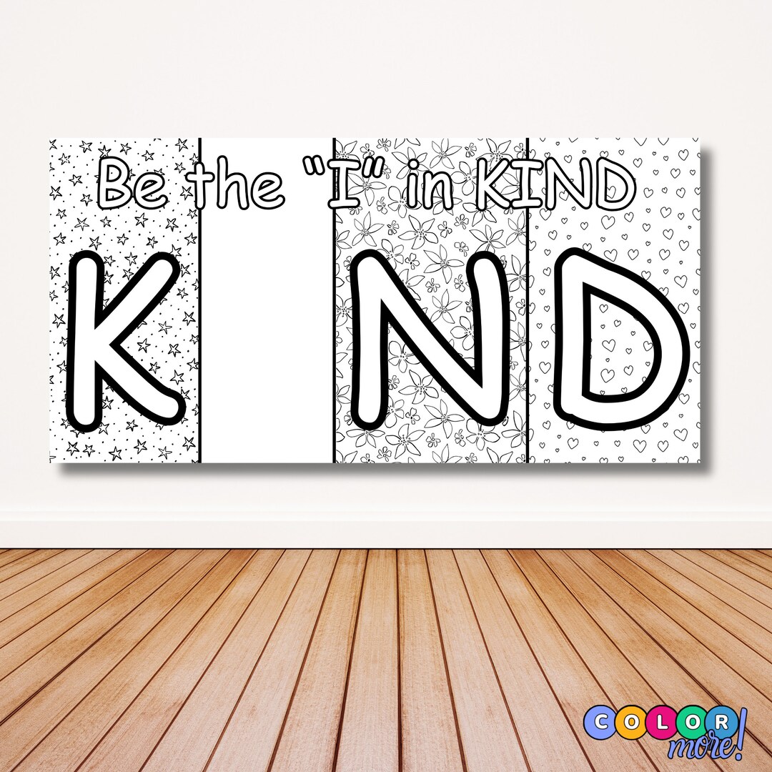 Large Coloring Poster | Be the "i" in Kind | Bulletin Board | School ...