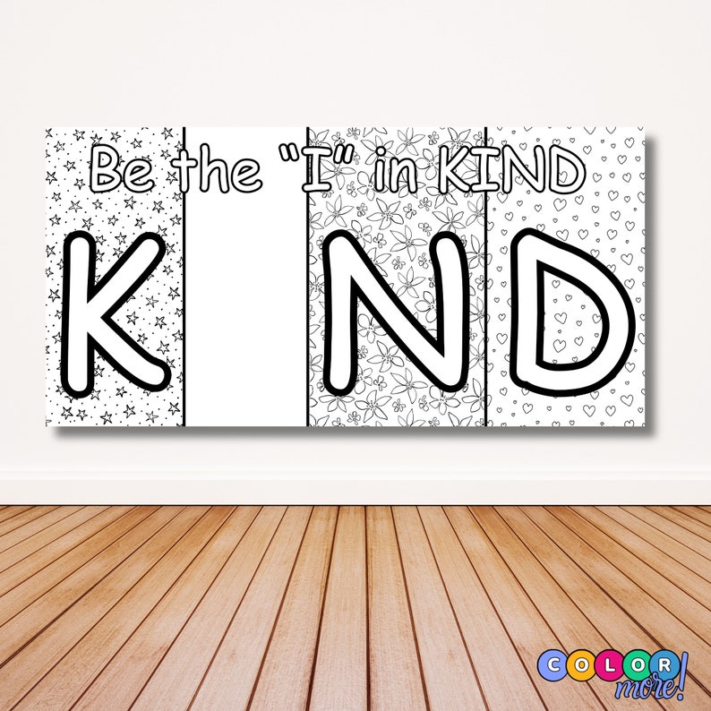 Be the "i" in Kind Coloring Poster: School Group Activity - Etsy