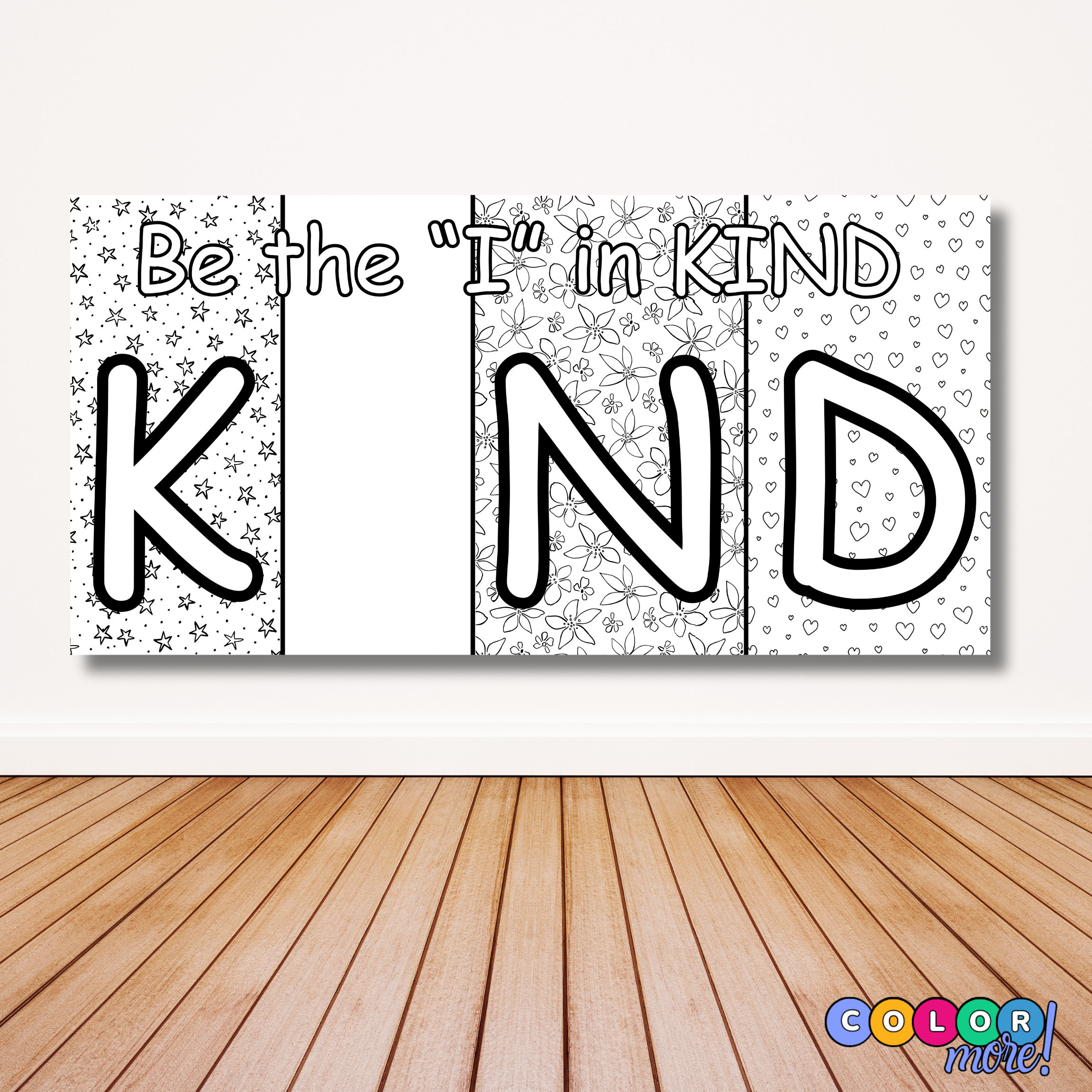 Large Coloring Poster | Be the "i" in Kind | Bulletin Board | School ...