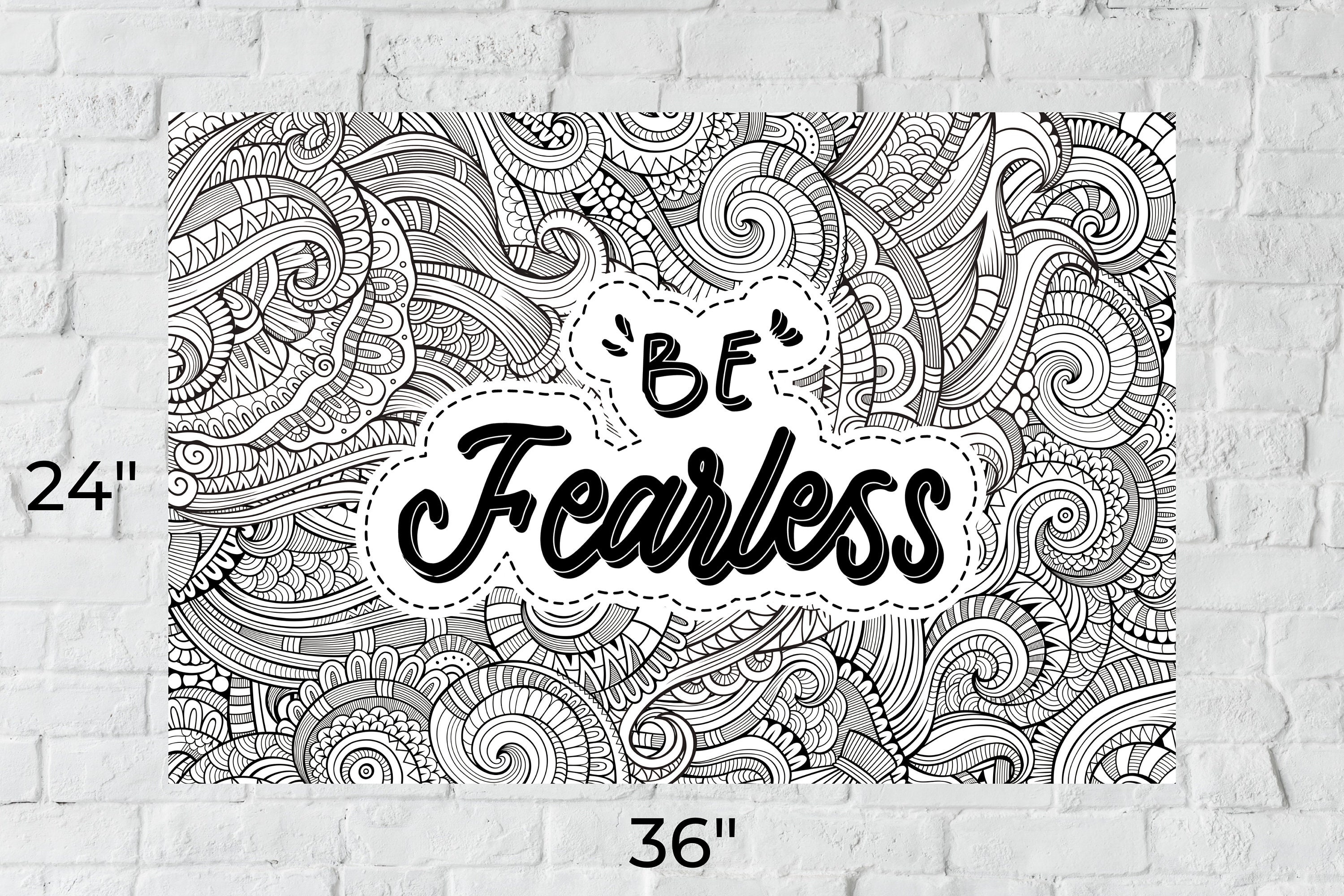 Large Coloring Poster 7 Variations Stress Relief Encouragement Brain ...