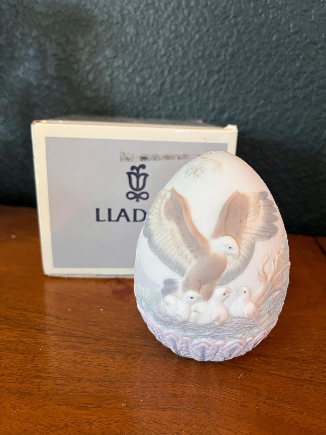 RARE!! 1997 Limited Edition Llardo Egg With Bald Eagle Bird on Nest ...